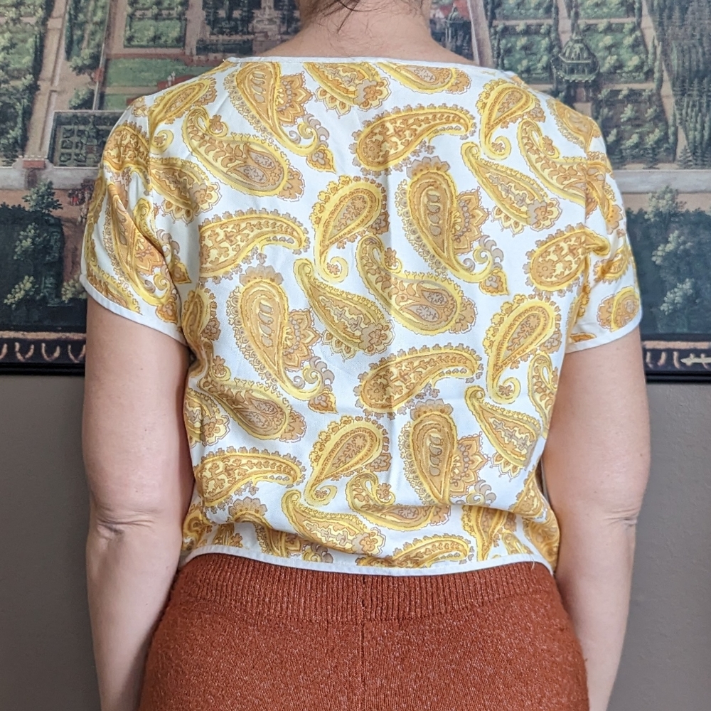 Vintage 1960's Bobbie Brooks Paisley Shell Tee S - Gem